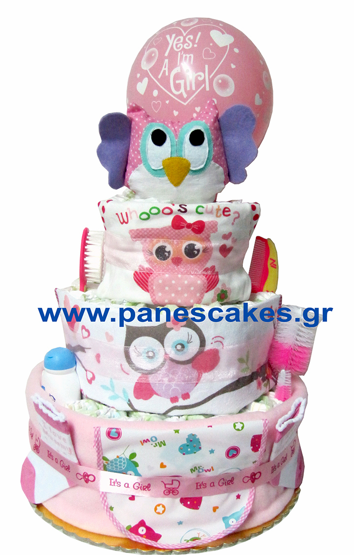 Τούρτα με Πάνες Κουκουβάγια 3όροφη - Panes Cakes